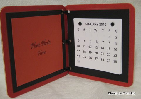 Photo frame with calendar. - Frenchie Stamps