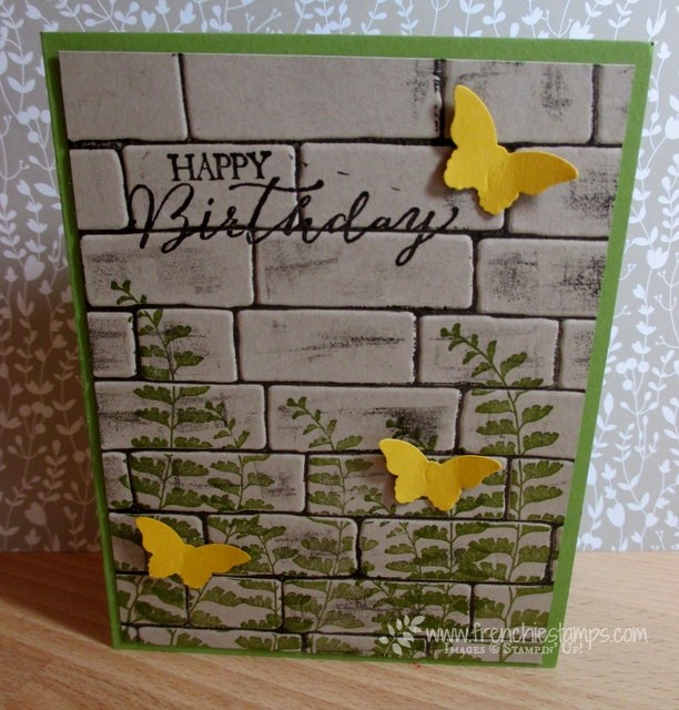 Brick Wall embossing folder with ink - Frenchie Stamps