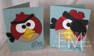 Angry Bird Punch Art card - Frenchie Stamps