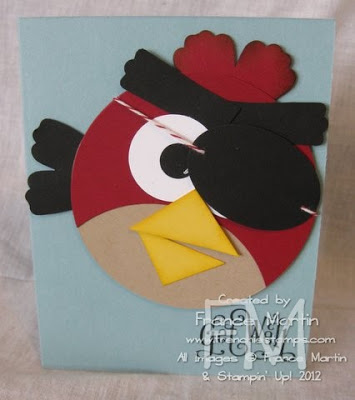 Angry Bird Punch Art card - Frenchie Stamps