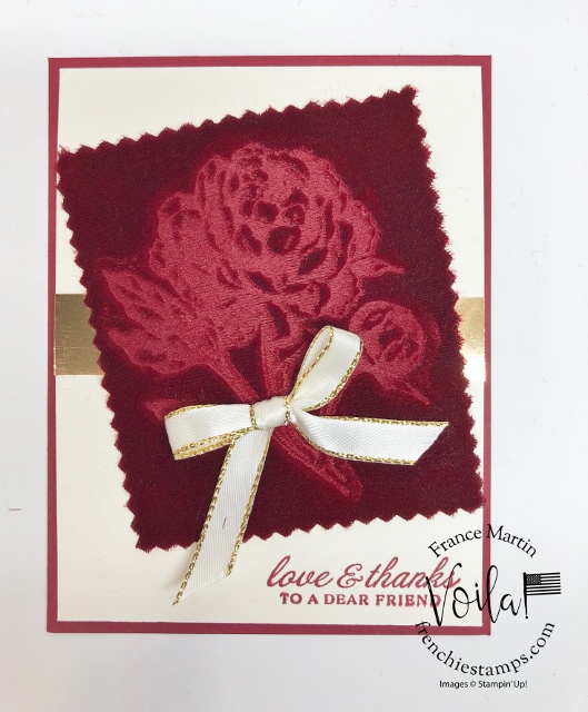 Etching With Prized Peony Stamp On Velour-Velvet - Frenchie Stamps