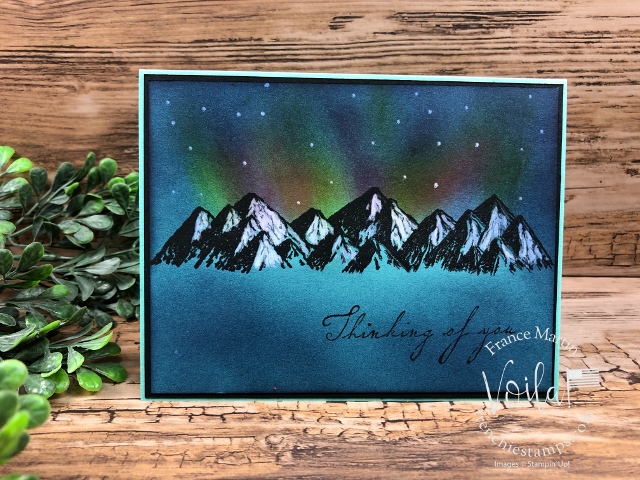 Northern Light On Color Cardstock, Stamp Set Campology And Mountain Air ...