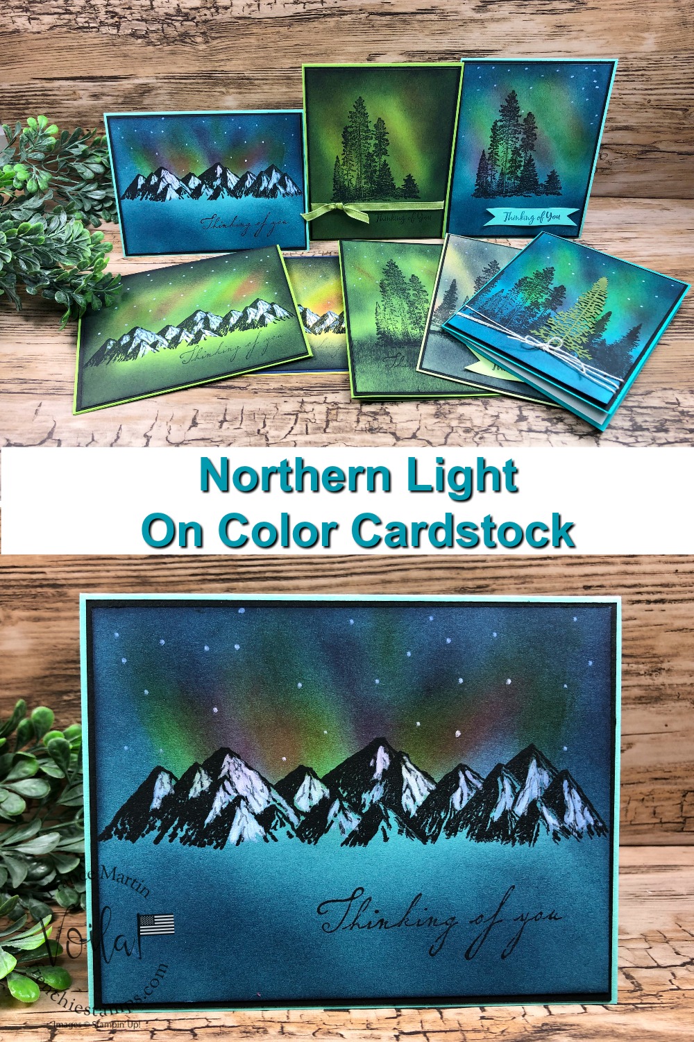 Northern Light On Color Cardstock, Stamp Set Campology And Mountain Air ...