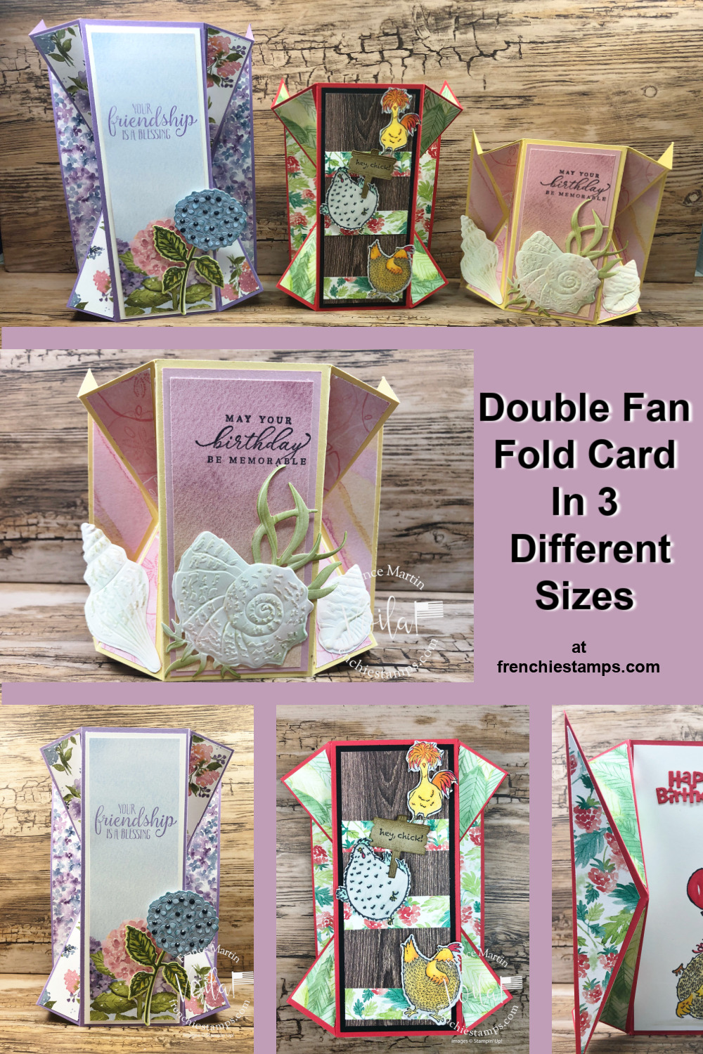Double Fan Fold in 3 Different Sizes - Frenchie Stamps