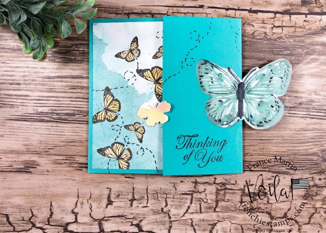 Flap Fold Card With Butterfly Brilliance - Frenchie Stamps