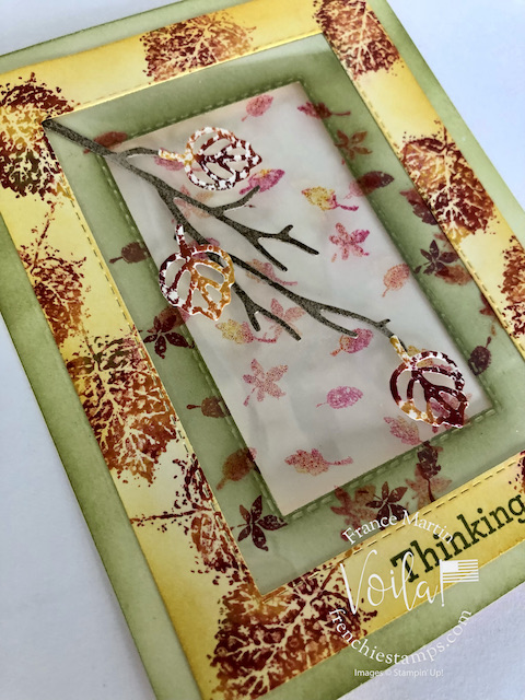 Gorgeous Leaves On A Window Frame Card - Frenchie Stamps