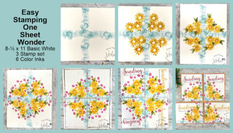 Easy Stamping One Sheet Wonder For Four Cards - Frenchie Stamps