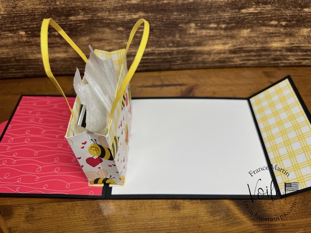 Fun Fold With Gift Bag Inside The Card - Frenchie Stamps
