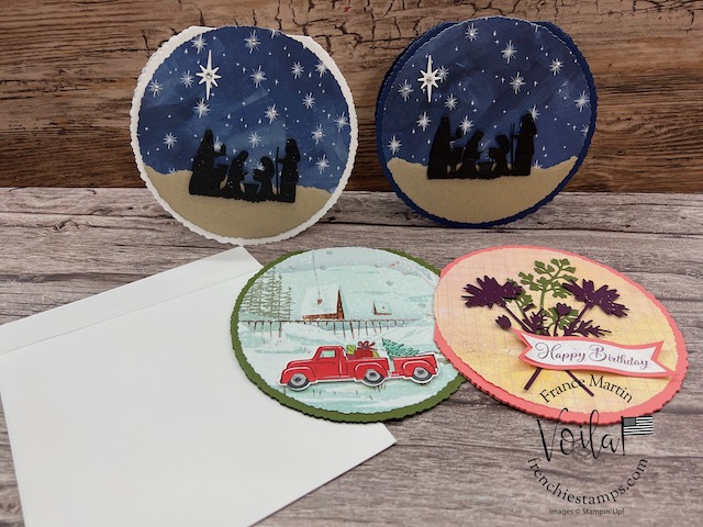 Large Circle Card with Deckled Dies - Frenchie Stamps