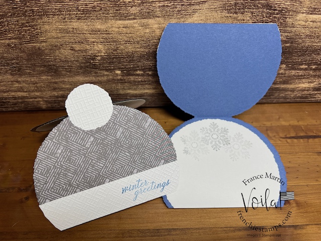 Winter Hat Card With Deckled Circles Dies - Frenchie Stamps