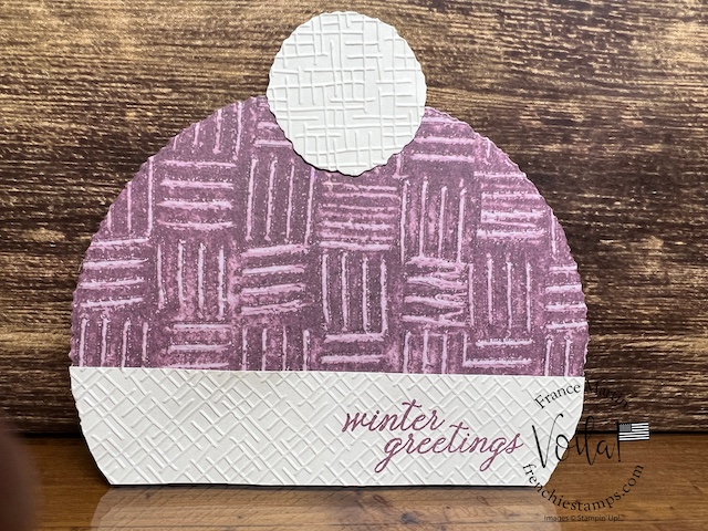 Winter Hat Card With Deckled Circles Dies - Frenchie Stamps