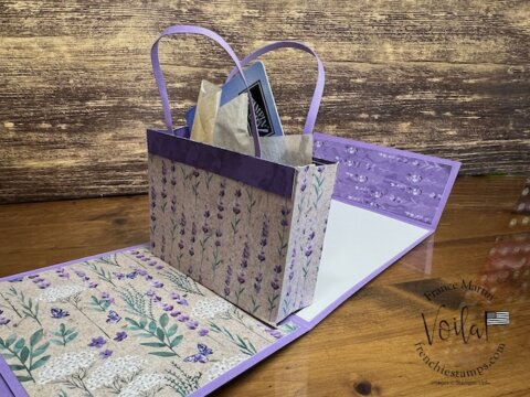 Fun Fold With Gift Bag Inside The Card - Frenchie Stamps