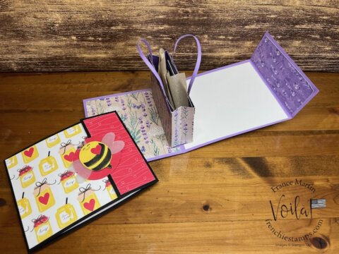 Fun Fold With Gift Bag Inside The Card - Frenchie Stamps