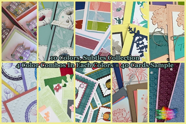 Subtles Collection with 40 color combos and 40 cards for Combination ...
