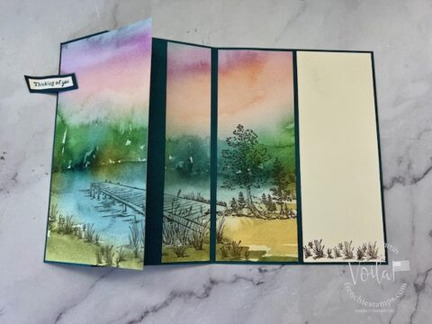Easy Scenery Fun Fold Card Tutorial – Three Panel Design - Frenchie Stamps