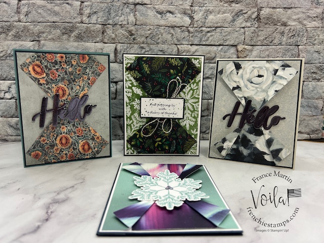 Easy Card Layout 6 x 6 Designer Paper with a wow effect - Frenchie Stamps