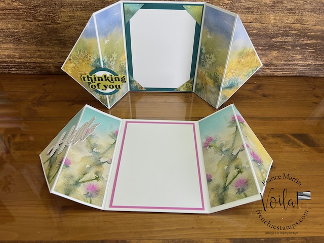 Diamond Gate Fun Fold Card with Thoughtful Journey Paper - Frenchie Stamps
